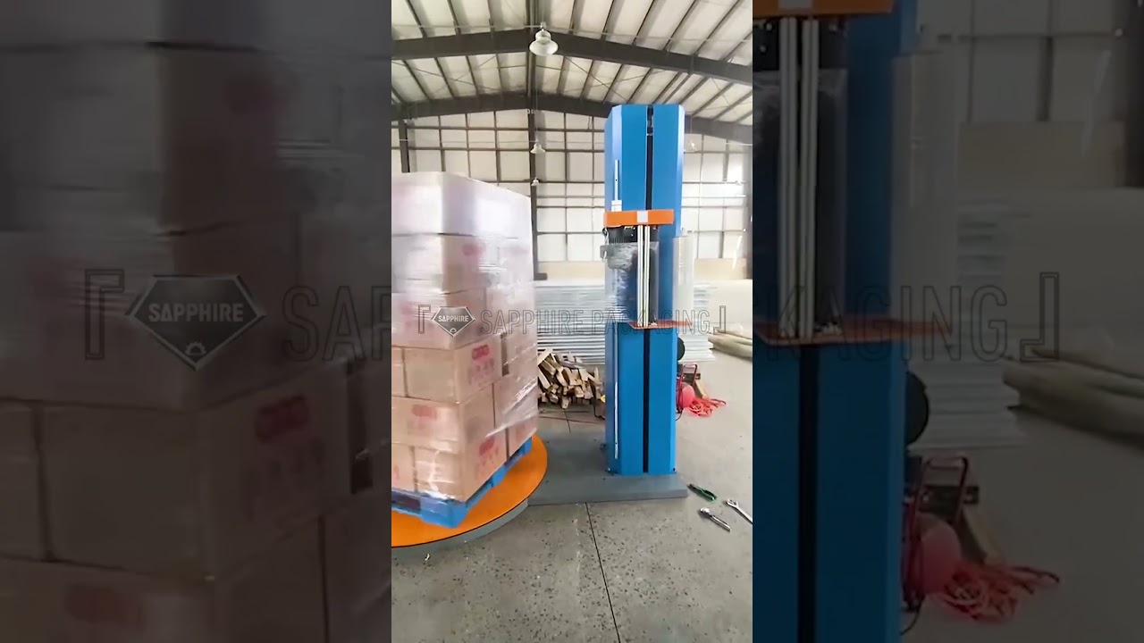 "Efficient Automatic Pallet Stretch Wrapper for Carton Packaging ...